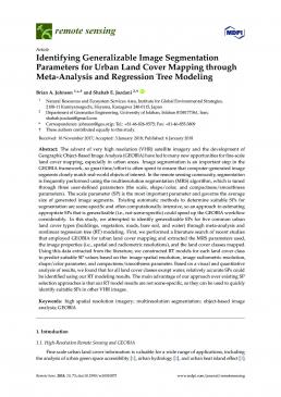 Identifying Generalizable Image Segmentation Parameters for Urban Land Cover Mapping through ...